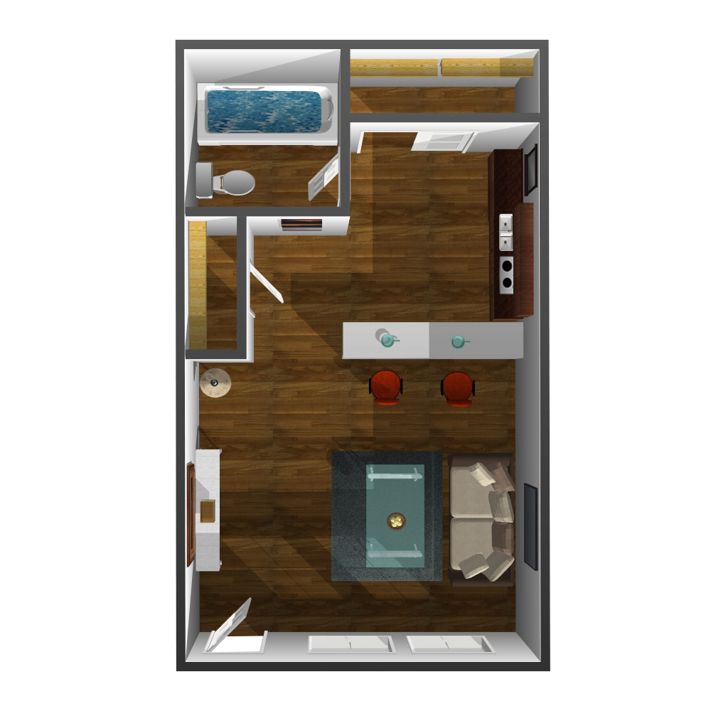 Ambassador Inn Apartments 3D Floorplans, Fullerton Apartments For Rent ...