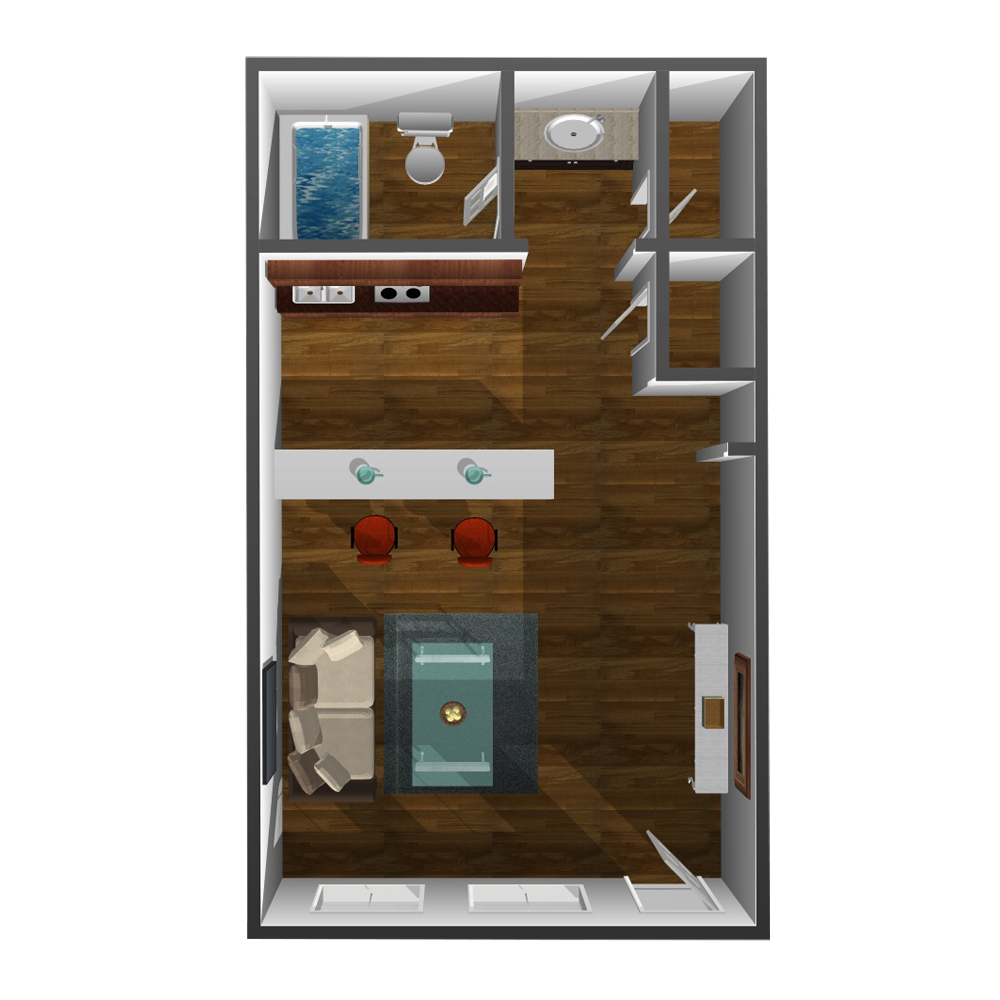 Ambassador Inn Apartments 3D Floorplans, Fullerton Apartments For Rent ...